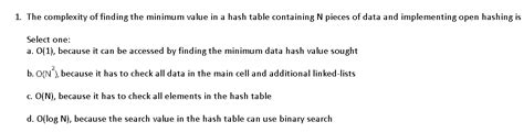 solved solve the following questions about hashtable