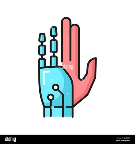 Ai Innovation Or Prosthesis Future Technology Outline Icon With Human