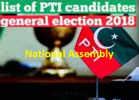 PTI Final Candidate List Ticket Holder Names 2018 Election