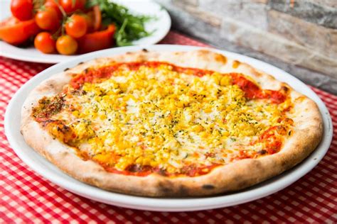Chicken Pizza Neapolitan Pizza With Tomato Sauce And Meat Authentic