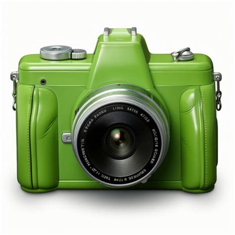 Premium Photo A Green Camera On A White Background