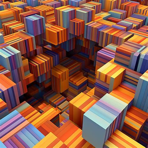 Premium Ai Image Abstract 3d Geometric Art In The Style Of Maze And