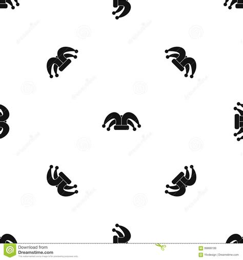 Clown Hat Pattern Seamless Black Stock Vector Illustration Of Joker Fashion 99899199