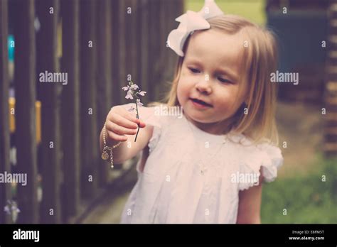 Une Fille Avec Une Fleur Dans Les Cheveux Banque De Photographies Et D