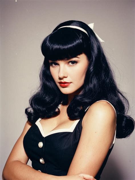 Woman In Bettie Page Bangs Hairstyle Costume Professional Cosplay Swap Face