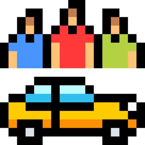 Sharing Taxi Pixel Linear Color Icon