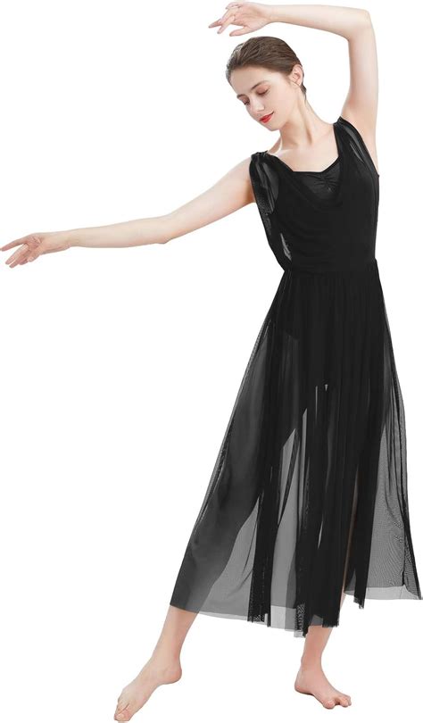 Amazon ODASDO Women Lyrical Modern Contemporary Dance Costume Leotard V Neck Backless Split