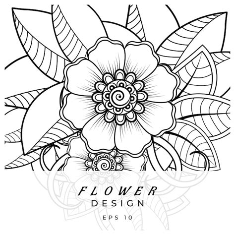 5 페이지 꽃 색칠도안 이미지 Freepik에서 무료 다운로드