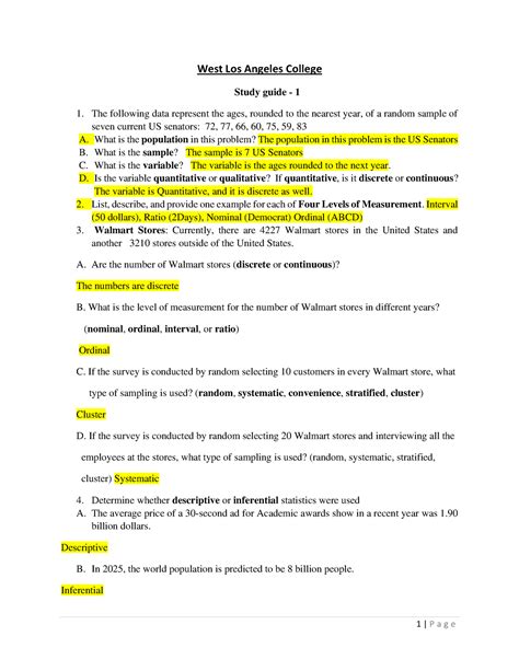 Home Work 1 1 Work West Los Angeles College Study Guide 1 The