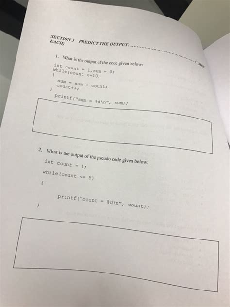 Solved What Is The Output Of The Code Given Below Int
