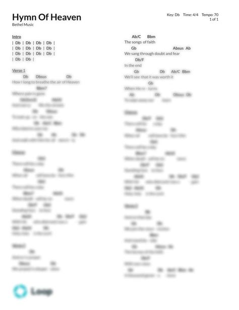 Hymn Of Heaven Chord Chart Pdf Download Loop Community