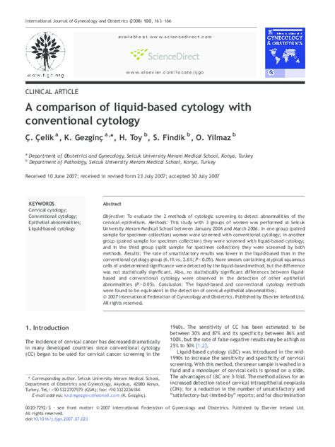 Pdf A Comparison Of Liquid Based Cytology With Conventional Cytology