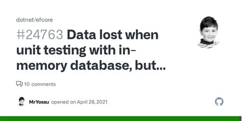 Data Lost When Unit Testing With In Memory Database But Works Fine On The Real Database · Issue