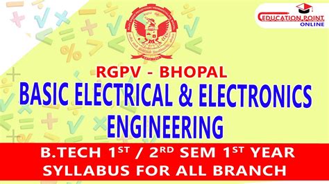 Syllabus Basic Electrical And Electronics Engineering Rgpv Btech 1st
