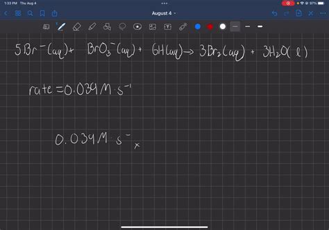 Video Solution Consider The Following Reaction In Aqueous Solution 5br Aq Bro3 Aq 6h