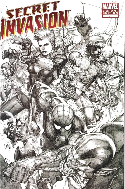 Secret Invasion 7 Leinil Yu Sketch Variant Marvel 2008 1 Ultimate Comics