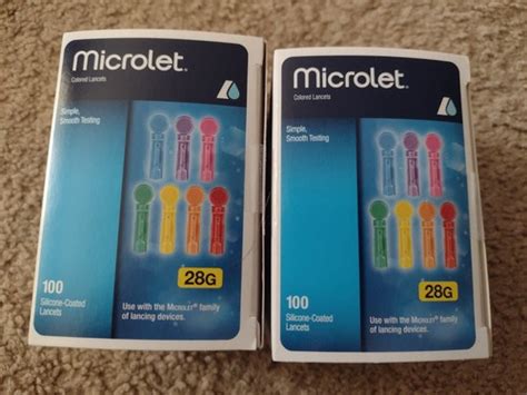 Microlet Colored Lancets 200 Count 2 Boxes Bayer New Unopened Ebay