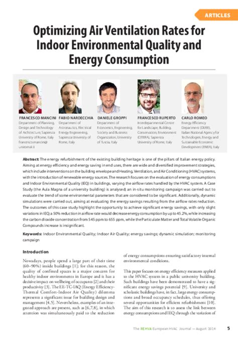 Rehva Journal Optimizing Air Ventilation Rates For Indoor Environmental Quality And Energy