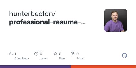 Github Hunterbectonprofessional Resume Html Css