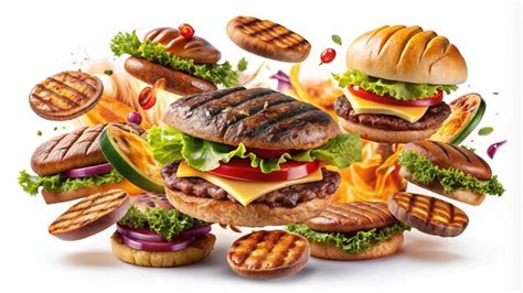 A Picture Of A Variety Of Different Types Of Burgers Premium AI Generated Image