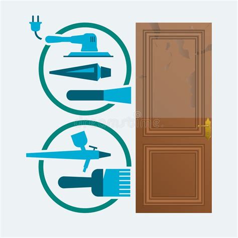 Restore Wood Door Concept Stock Illustrations 2 Restore Wood Door