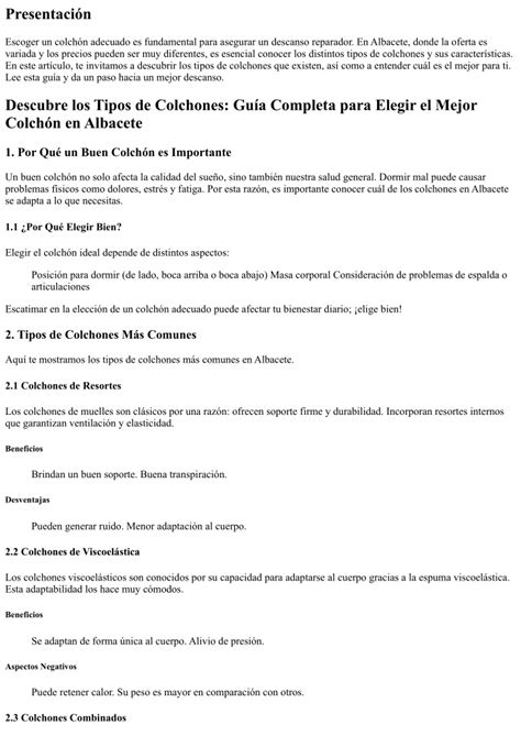 Ppt Conoce Los Diferentes Tipos De Colchones Guía Para Escoger El