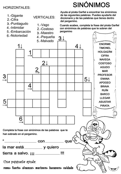Crucigrama De Sinonimos Y Antonimos Imagui