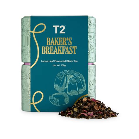 Bakers Breakfast Loose Leaf Tin 100g Black Tea T2 Tuvalu