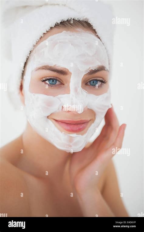 Beautiful Blonde Getting A Facial Treatment Stock Photo Alamy