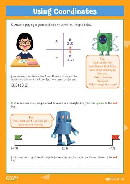 Using Coordinates Challenge Foundation Year 6 Cgp Plus