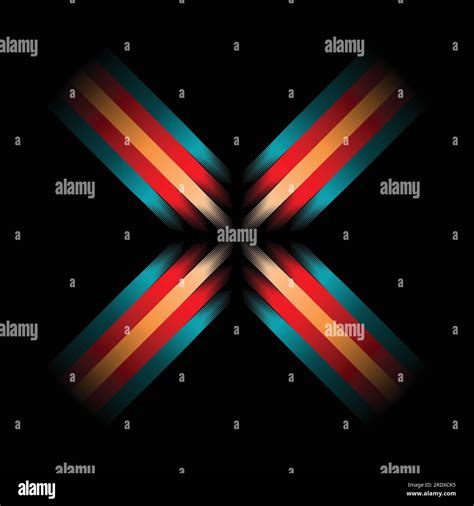 Three Color Gradient Halftone Lines Cross Stock Vector Image And Art Alamy