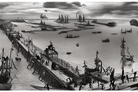Gráfico épico de muelle al estilo de Salvador Dalí Creative Fabrica