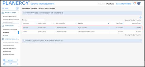 Accounts Payable Module Your Invoices Planergy Customer Success