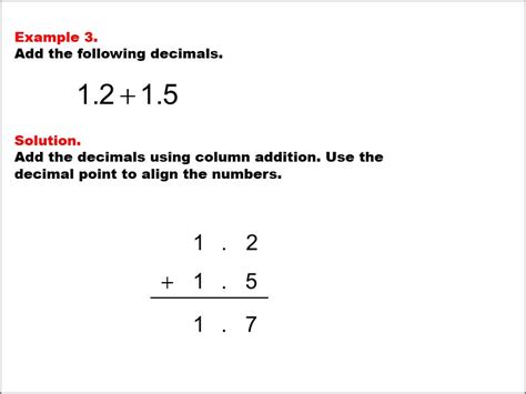 Math Example Decimal Concepts Adding Decimals Example Media Math