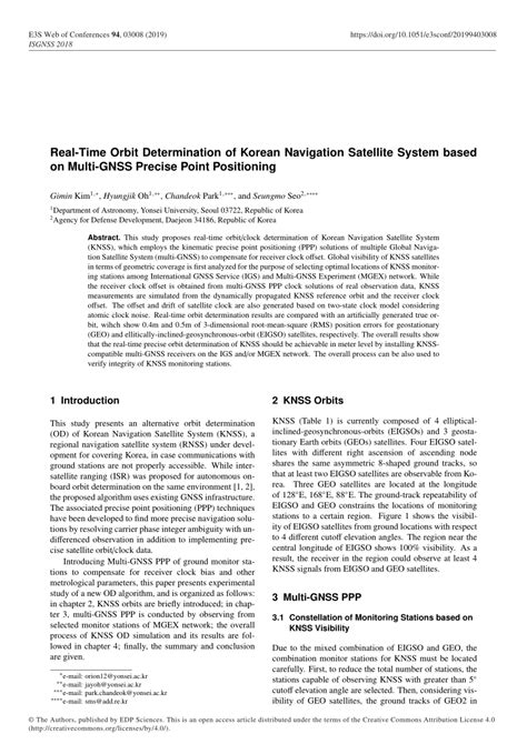 Pdf Real Time Orbit Determination Of Korean Navigation Satellite