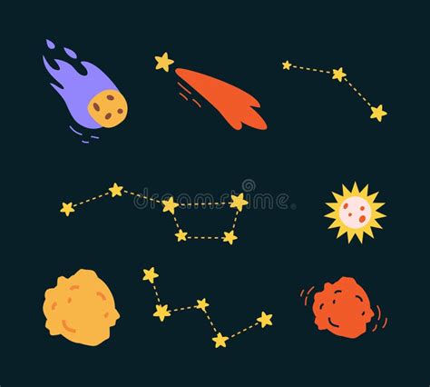 Falling Comet Or Meteor And Asteroid As Space Adventure And Galaxy