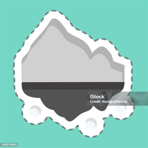 Garis Stiker Memotong Gunung Es Terkait Dengan Simbol Alaska Desain