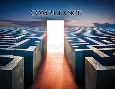 Show A Maze With An Exit Marked Compliance Symbolizing Navigating Complex Regulatory Frameworks
