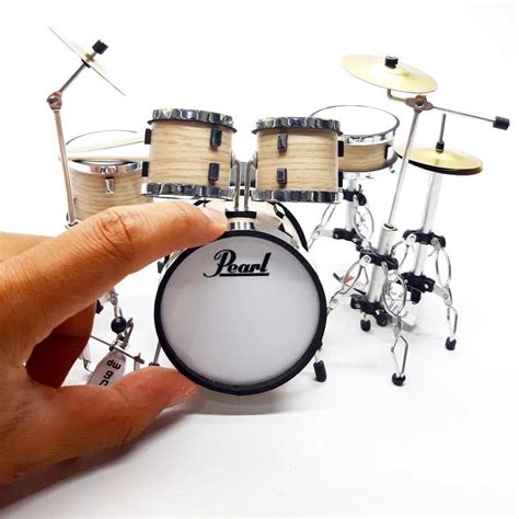 Miniature Drum Set Replica Natural Wood Instrument Musical Etsy