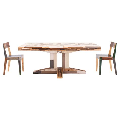 Modern Wooden Dining Table Waste Table In Scrapwood By Piet Hein Eek