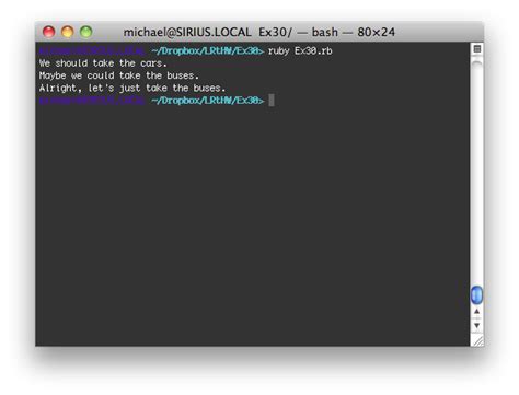 TESTHEAD Exercise 30 Else And If Learn Ruby The Hard Way Practicum