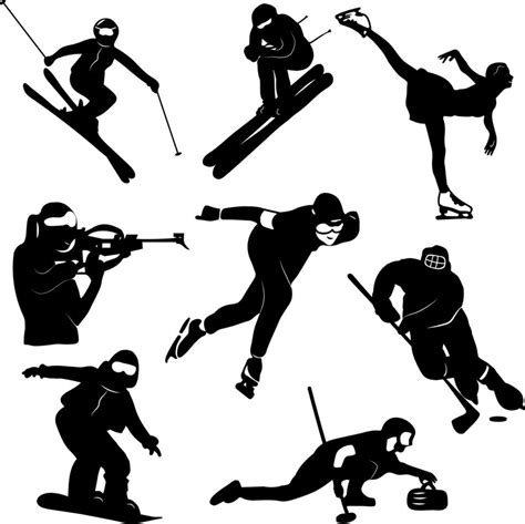 Winter Games Silhouette Set 9468372 Vector Art At Vecteezy