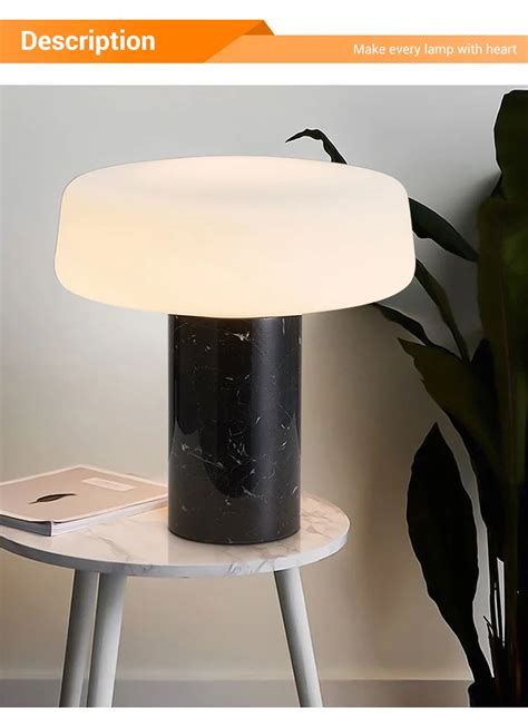 Modern Simplicity White Glass Table Lamp Bedside Desk Lamp Marble Base