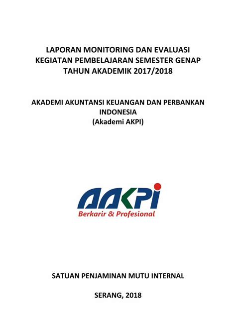 Pdf Laporan Monitoring Dan Evaluasi Kegiatan Pembelajaran Aakpi Stekpi Ac Id Wp Content