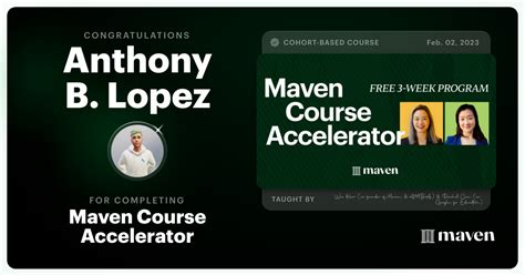 Certificate Of Completion For Maven Course Accelerator