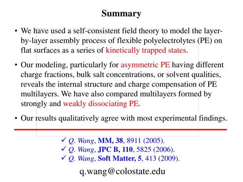 Ppt Numerical Modeling Of Polyelectrolyte Adsorption And Layer By Layer Assembly Powerpoint