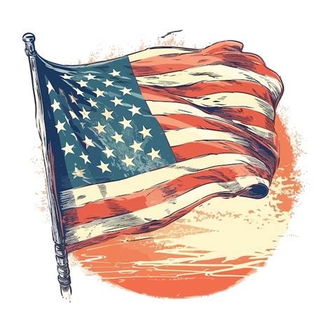 Bandeira americana bandeira do estilo grunge da ilustração da américa
