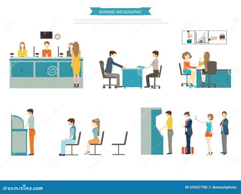 Banking Concept Set Stock Vector Illustration Of Office 59207700