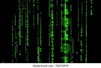 Falling Binary Code Matrix Style Technological Stock Illustration