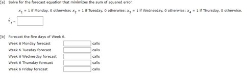 Solved R N R Na Solve For The Forecast Equation That